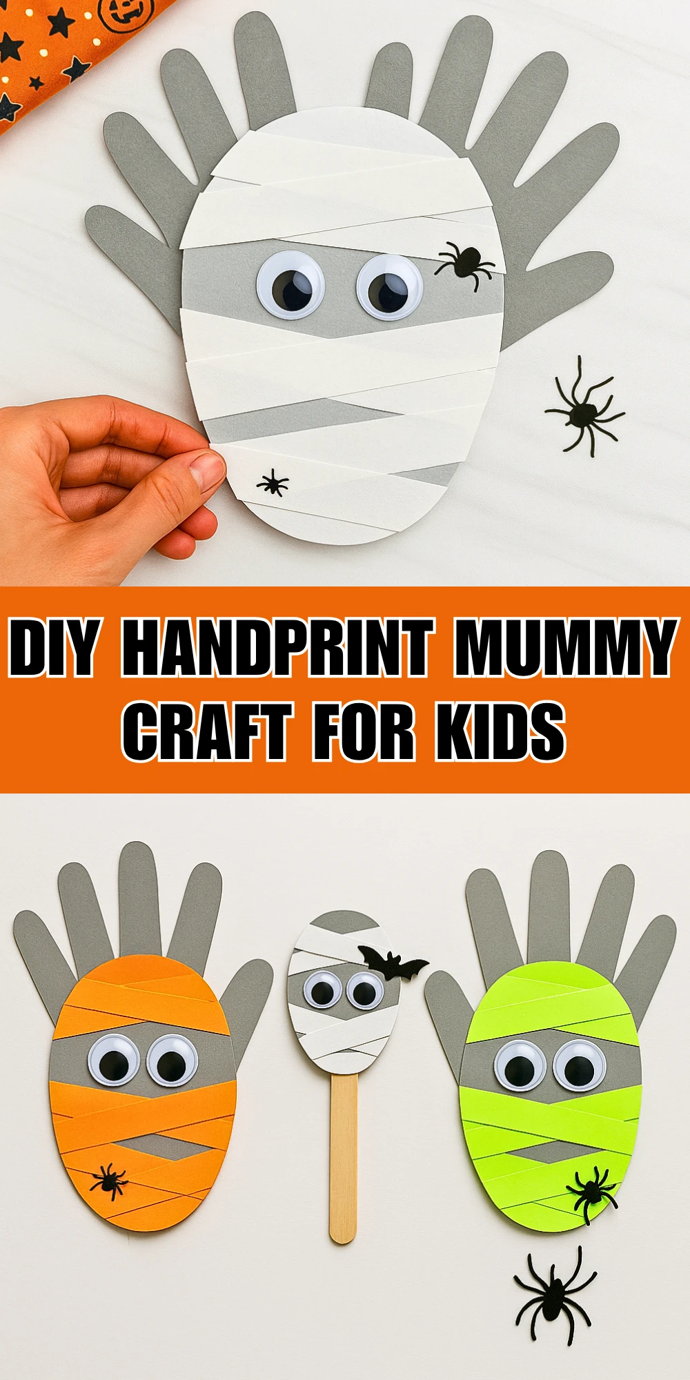 DIY Handprint Mummy Craft for Kids - Laugh And Color
