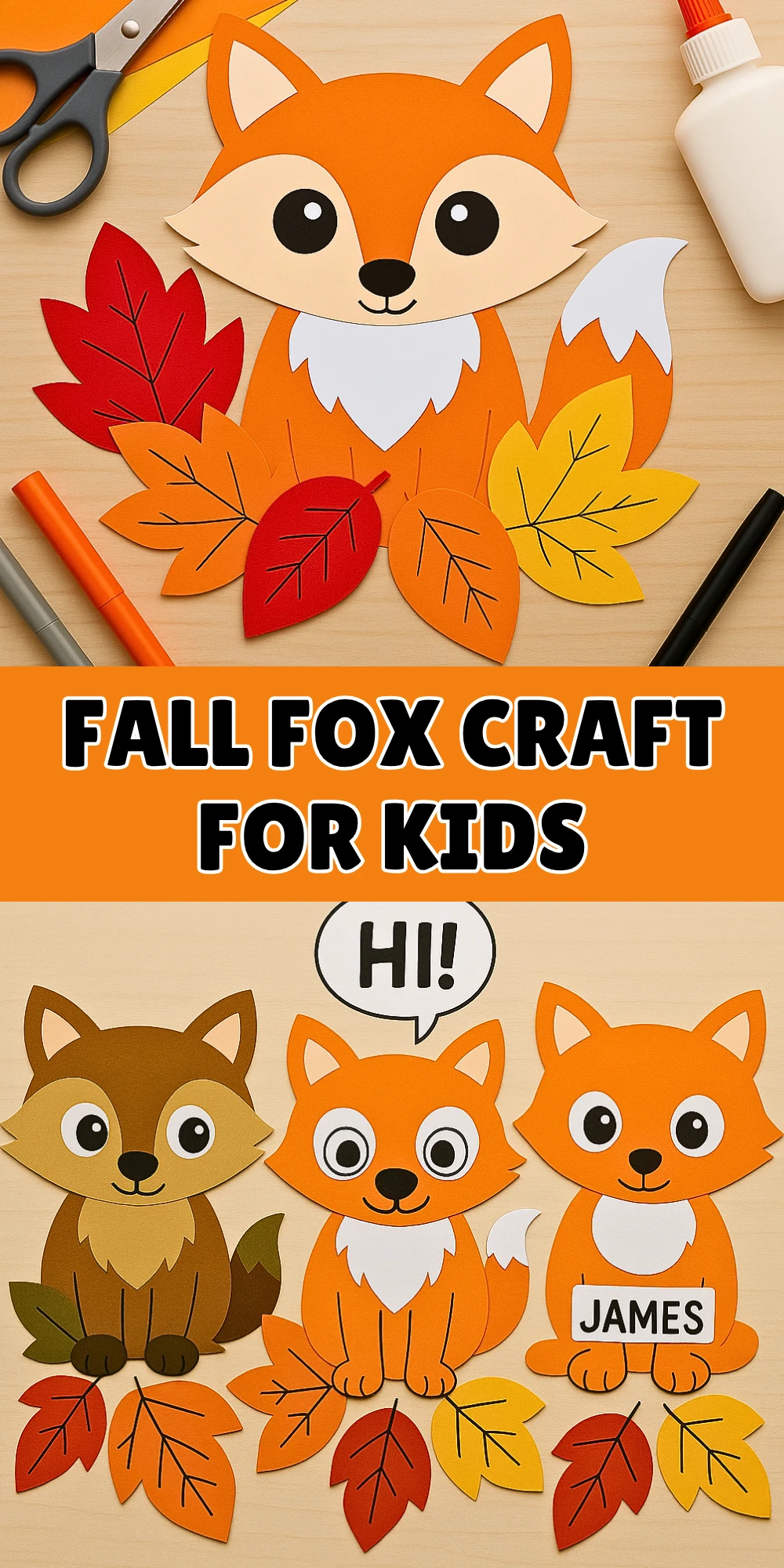 Adorable Fall Fox Craft for Kids (With Printable Template) - Laugh And ...